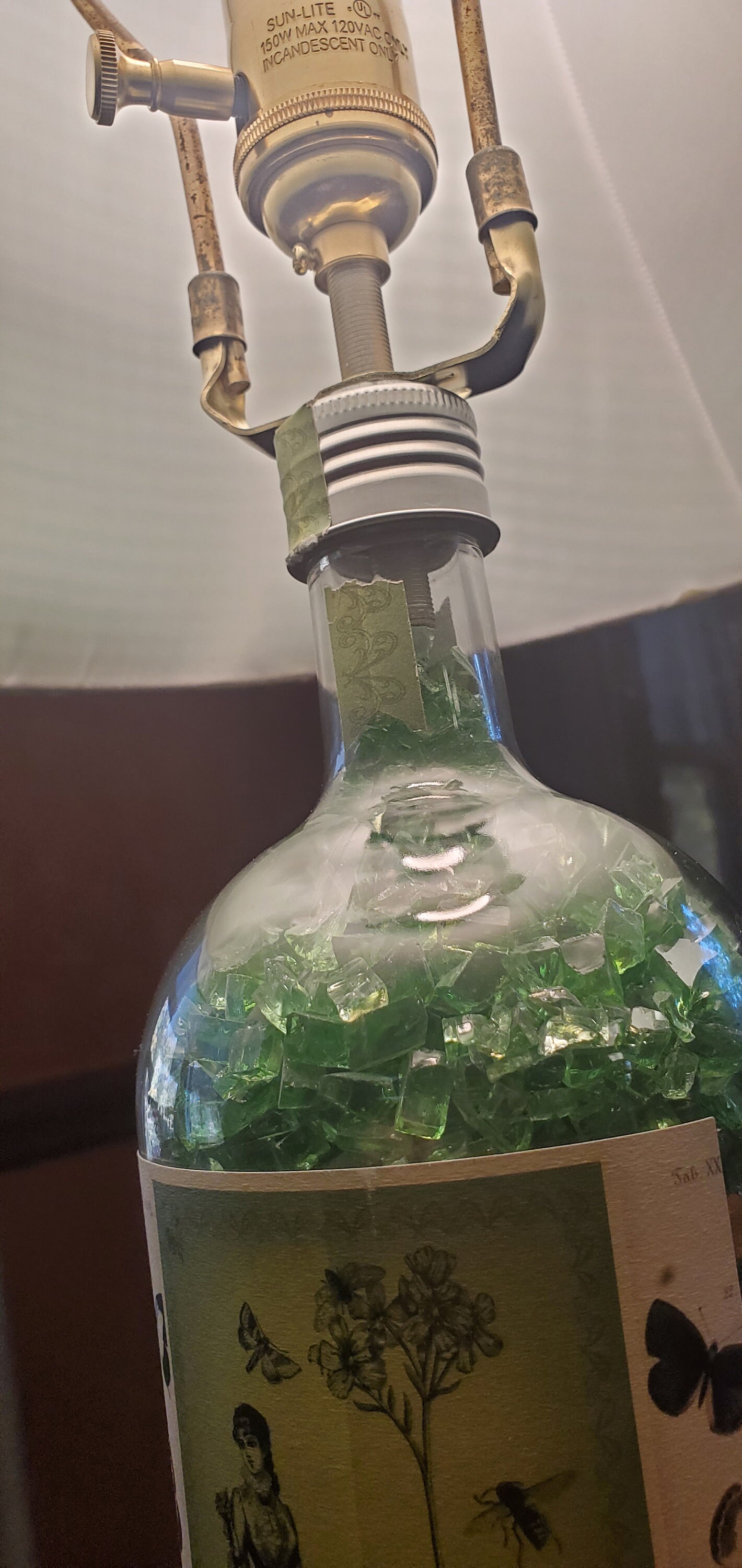 Green House Artisan Gin Lamp With Green Lave Rocks With Green ...