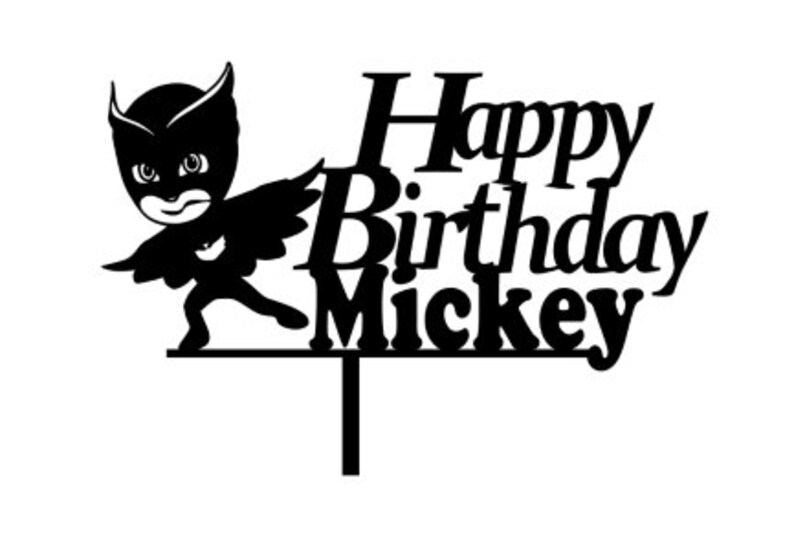 Large PJ Masks Catboy Happy Birthday Name Inspired Custom Cake Topper ...
