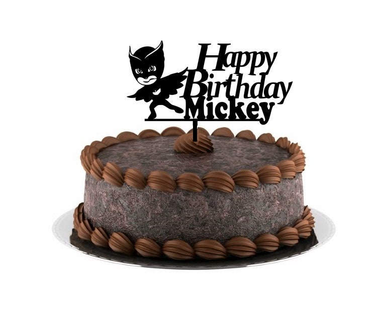Large PJ Masks Catboy Happy Birthday Name Inspired Custom Cake Topper ...