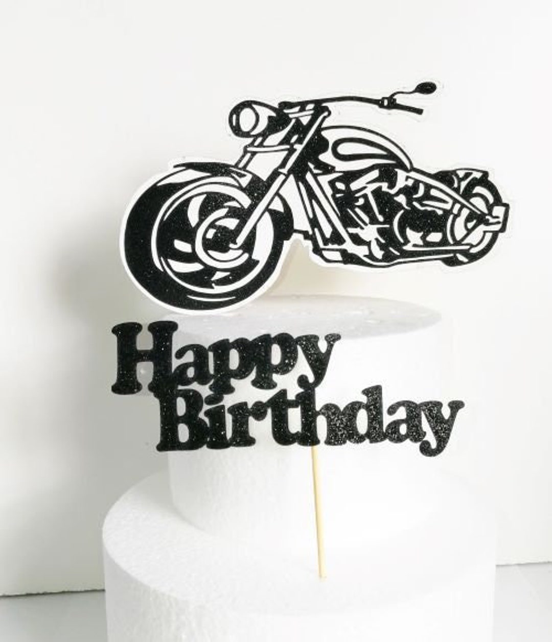 3D Layered Happy Birthday Harley Davidson Motor Bike Cake Topper - Etsy