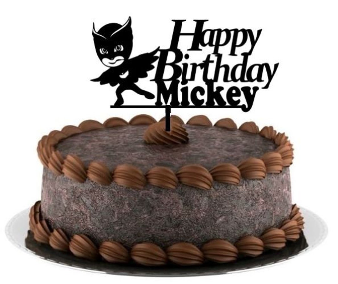 Large PJ Masks Catboy Happy Birthday Name Inspired Custom Cake Topper ...