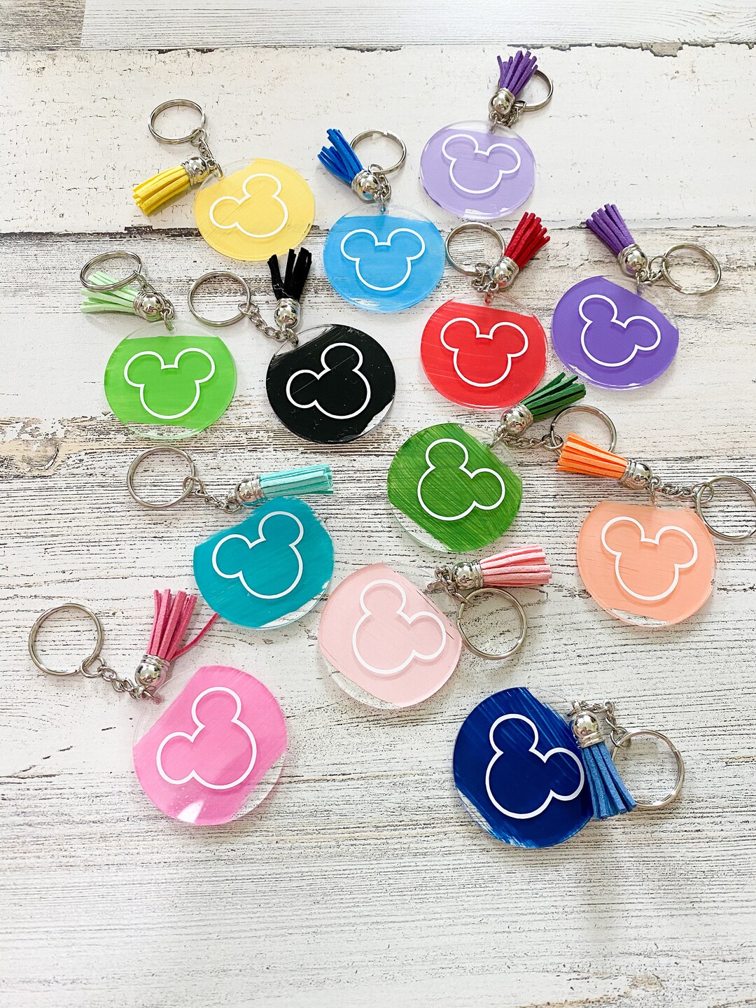Painted Mickey Keychain - Disney Key Ring for Backpacks and Bags ...