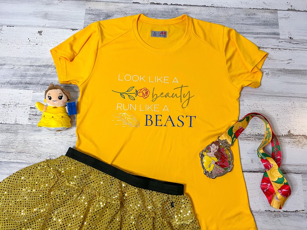 Belle Running Shirt Look Like a Beauty Run Like A Beast Rundisney ...