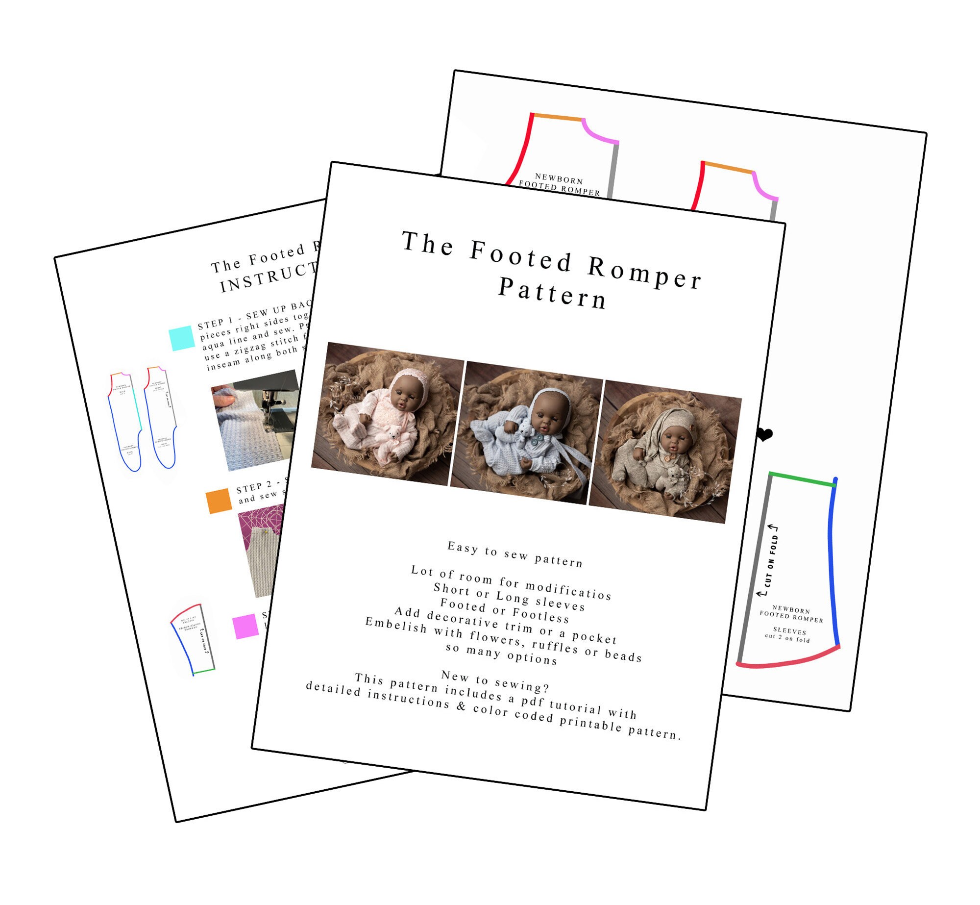 Newborn Collection 3 SEWING PATTERNS DIY Digital Download - Etsy
