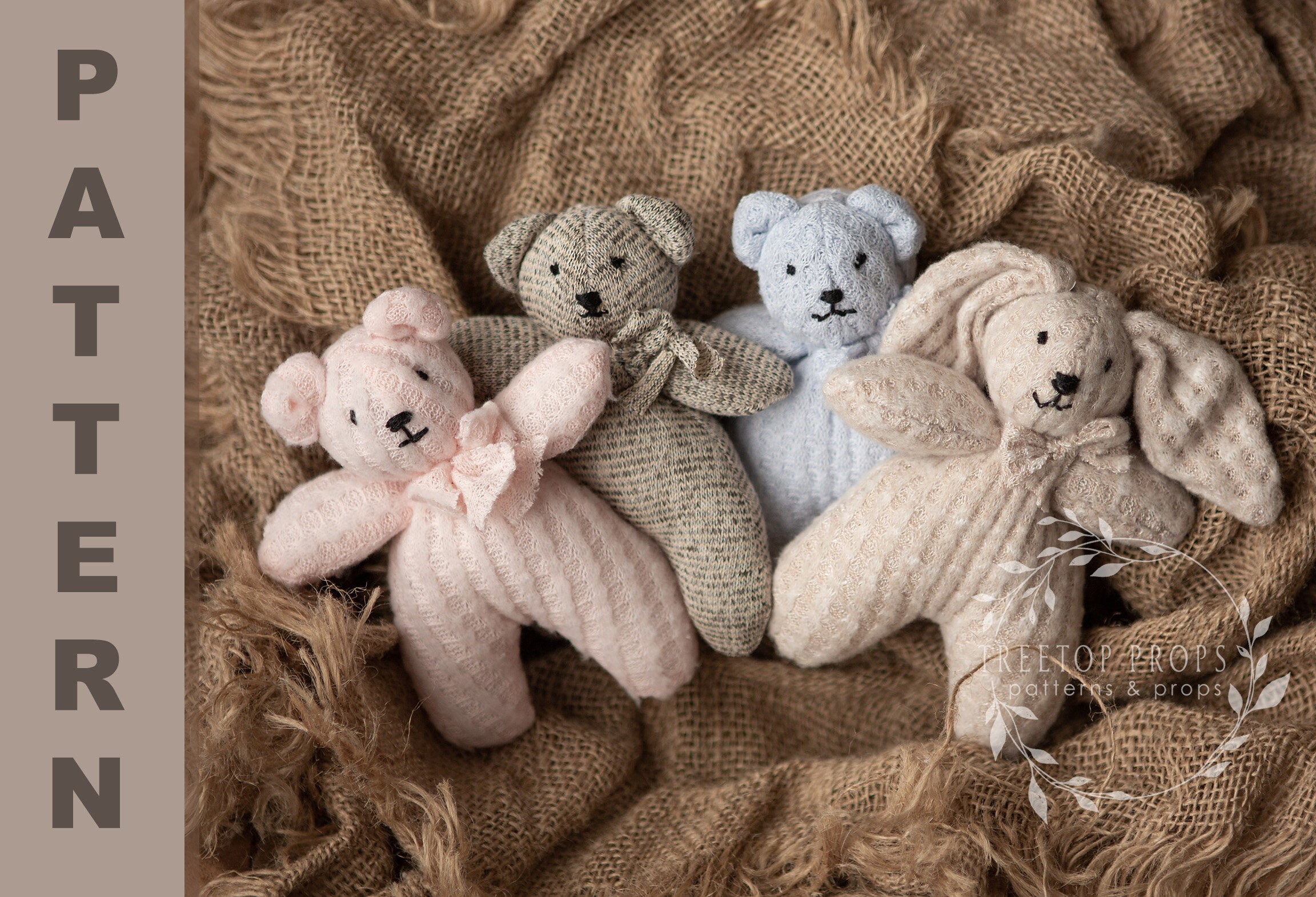 Teddy Bear Newborn Prop Sewing Pattern, DIY, Digital Download, Little ...