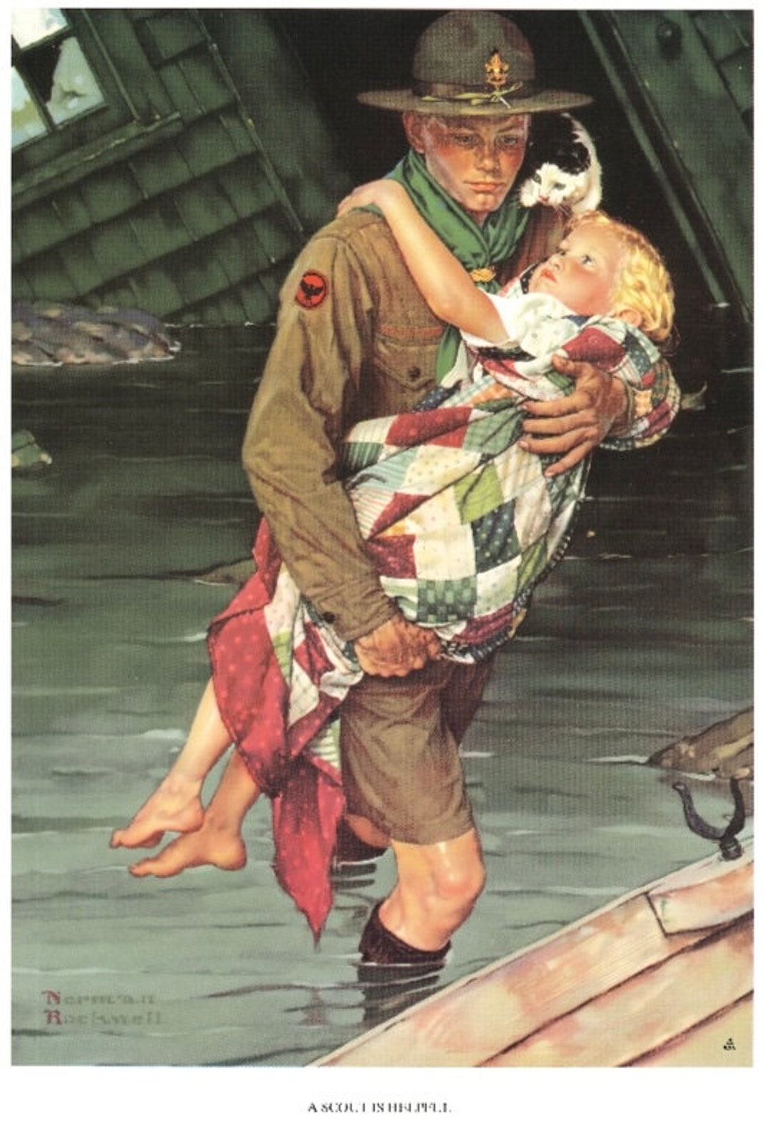 A Scout is Helpful BOY SCOUT (reprint) Norman Rockwell - Etsy
