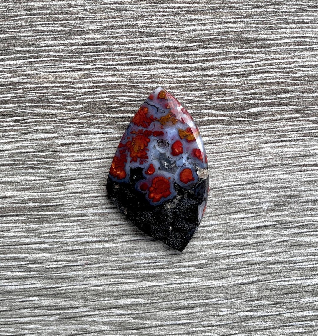 Wingate Pass Plume Agate, California, 45x27.5x6.5mm, Shoulder Bezel 3 ...