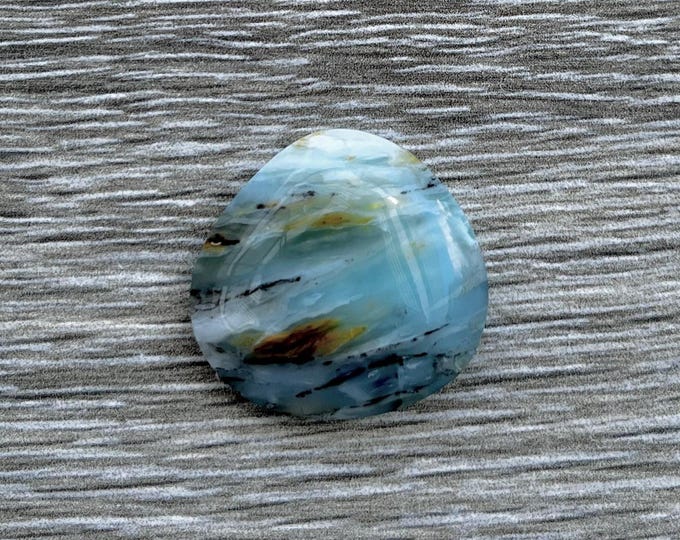 Peruvian Blue Opal, Andes Mtns., 25.5x26.4x6.3mm, Shoulder Bezel 3.7mm ...