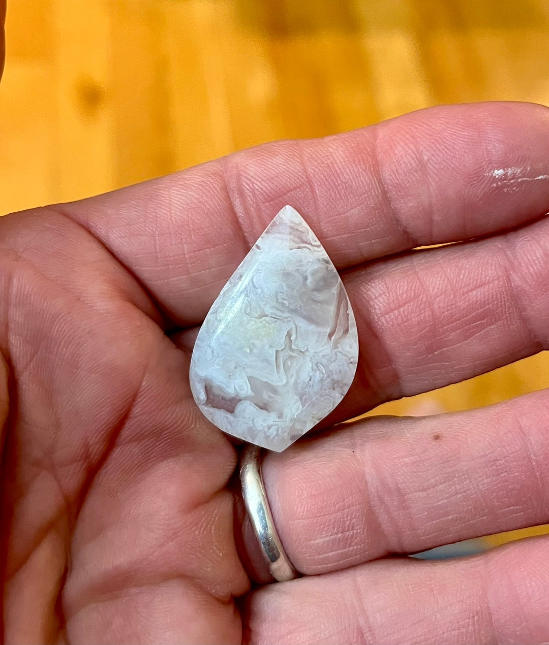 White Feather Agate Granite County Montana 35x24x4.8mm - Etsy