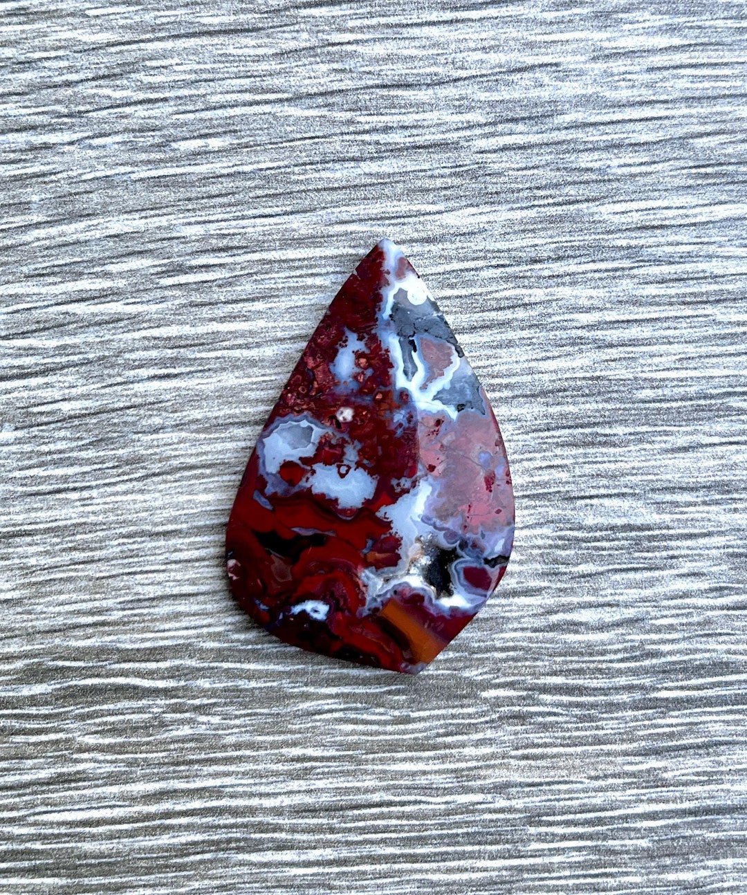 Brenda Agate Cabochon, Brenda, Arizona, 44x29x4.9mm, Shoulder Bezel 2 ...