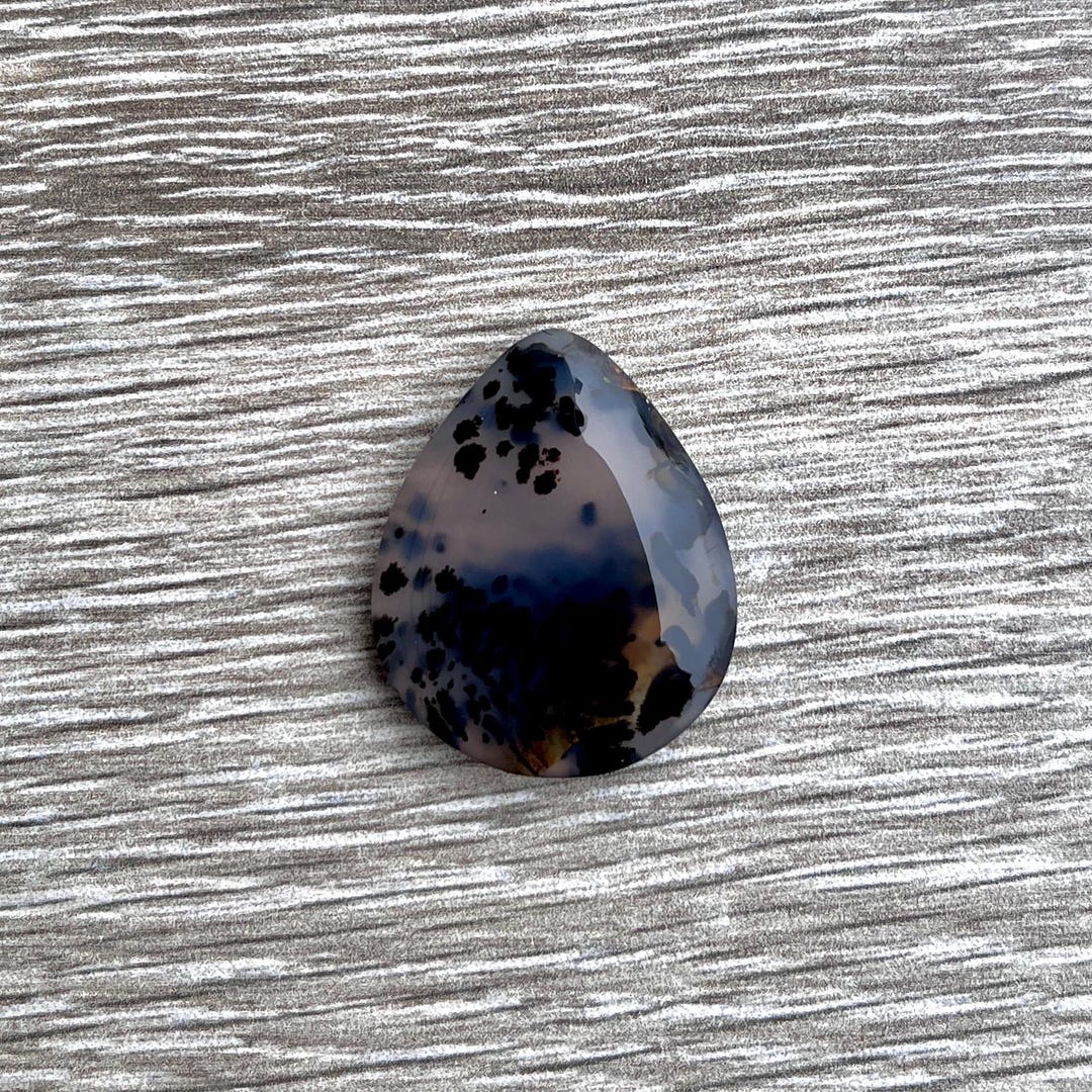 Montana Dendritic Agate Cabochon, Yellowstone River, 30.4x24.8x5.3mm ...