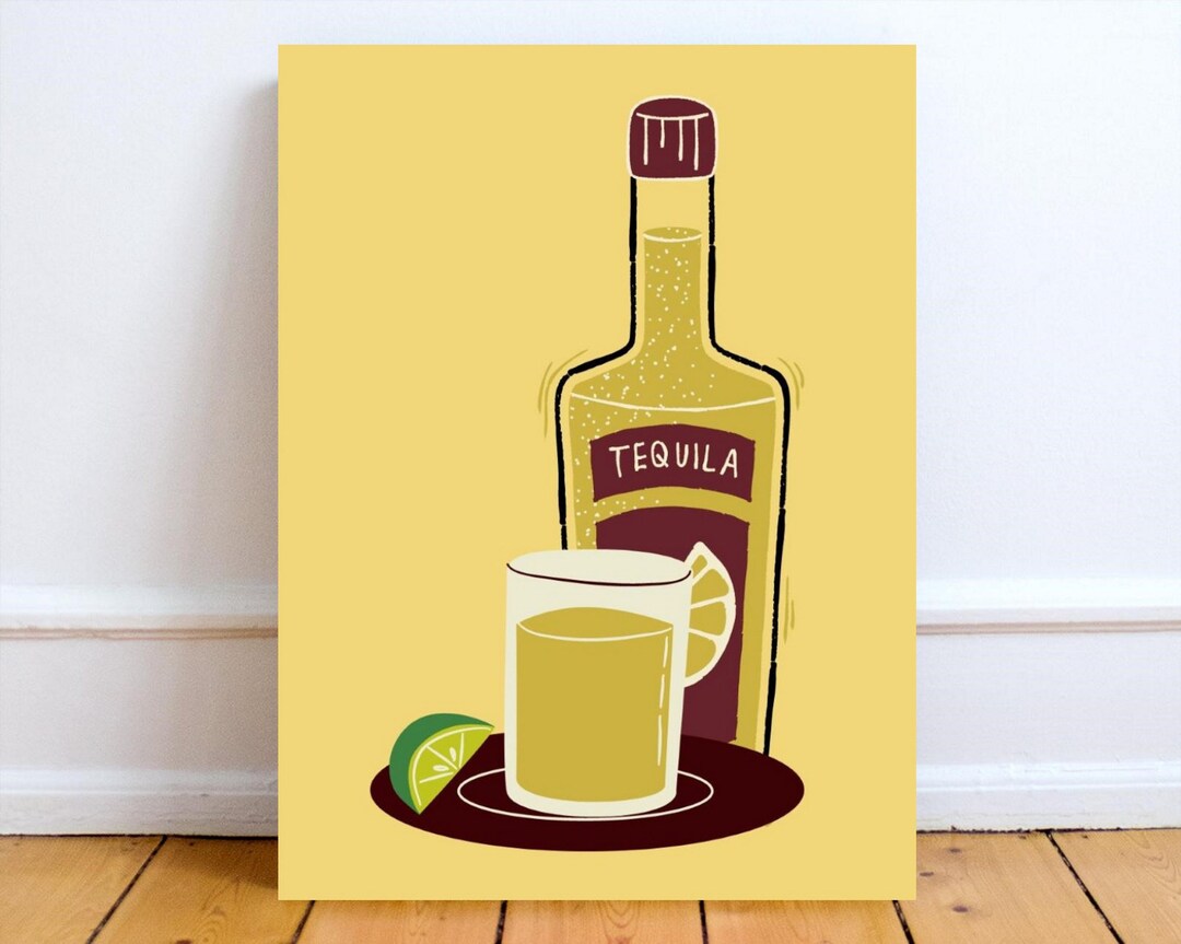Tequila Cocktail Art Printable: Modern Kitchen Wall Decor (digital ...