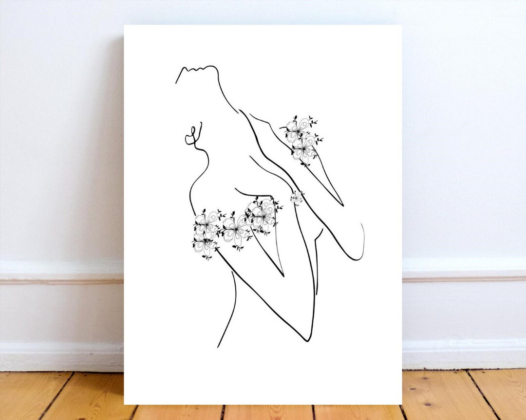 Female Form Line Art Print: Minimalist Lady Drawing (digital Download ...