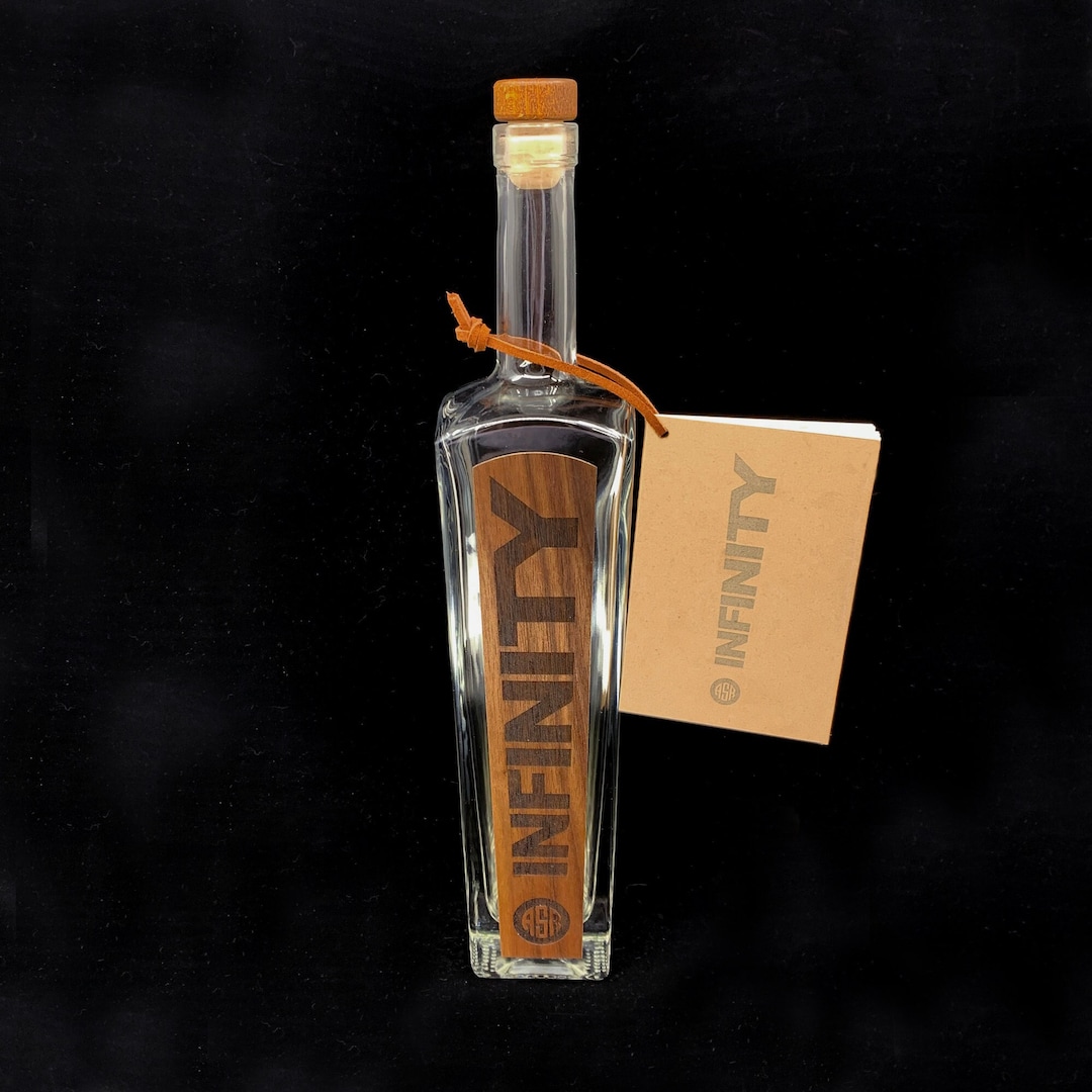 Exclamation Mark Monogrammed Infinity Bottle | Real Wood Label ...