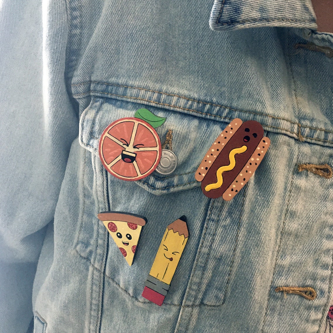 Paint Your Own Cartoon Character Pin Setlaser Cut Wood Paint | Etsy