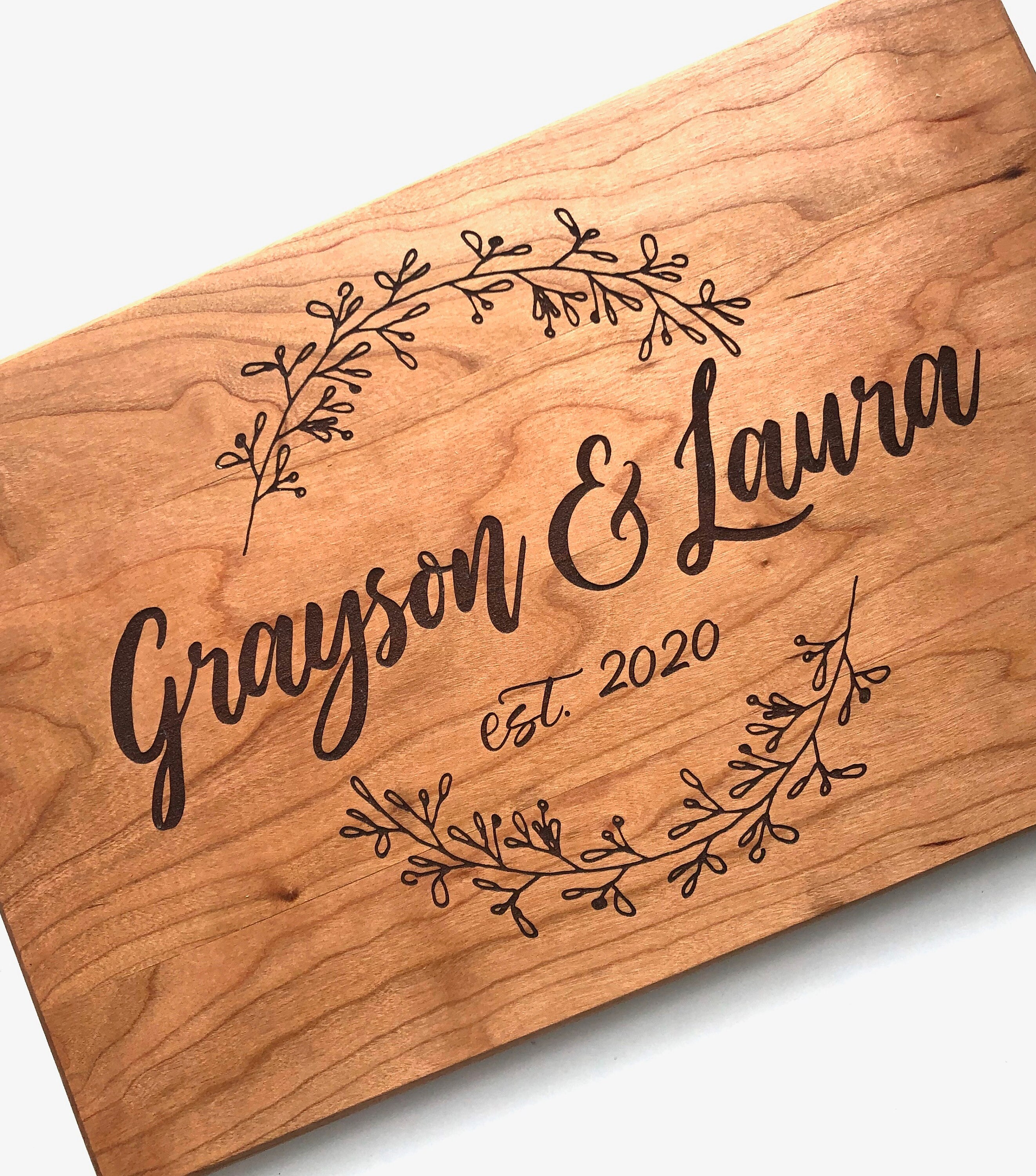 Custom Engraved Wood Cutting Board Solid Wood Charcuterie | Etsy