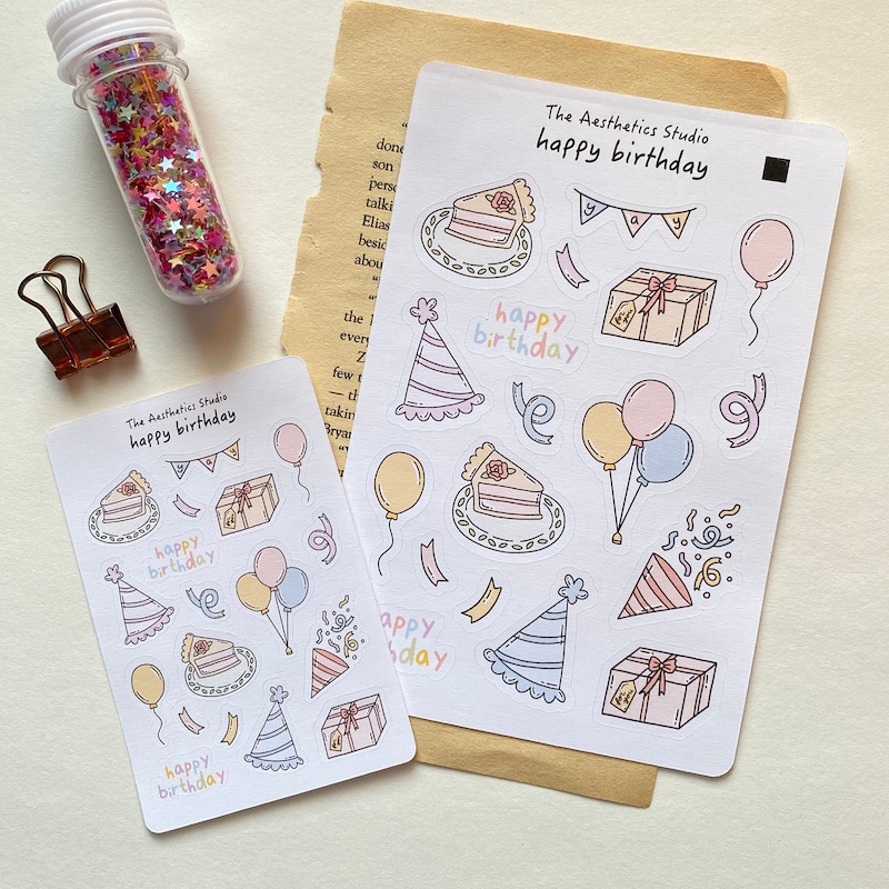 Happy Birthday Sticker - Etsy