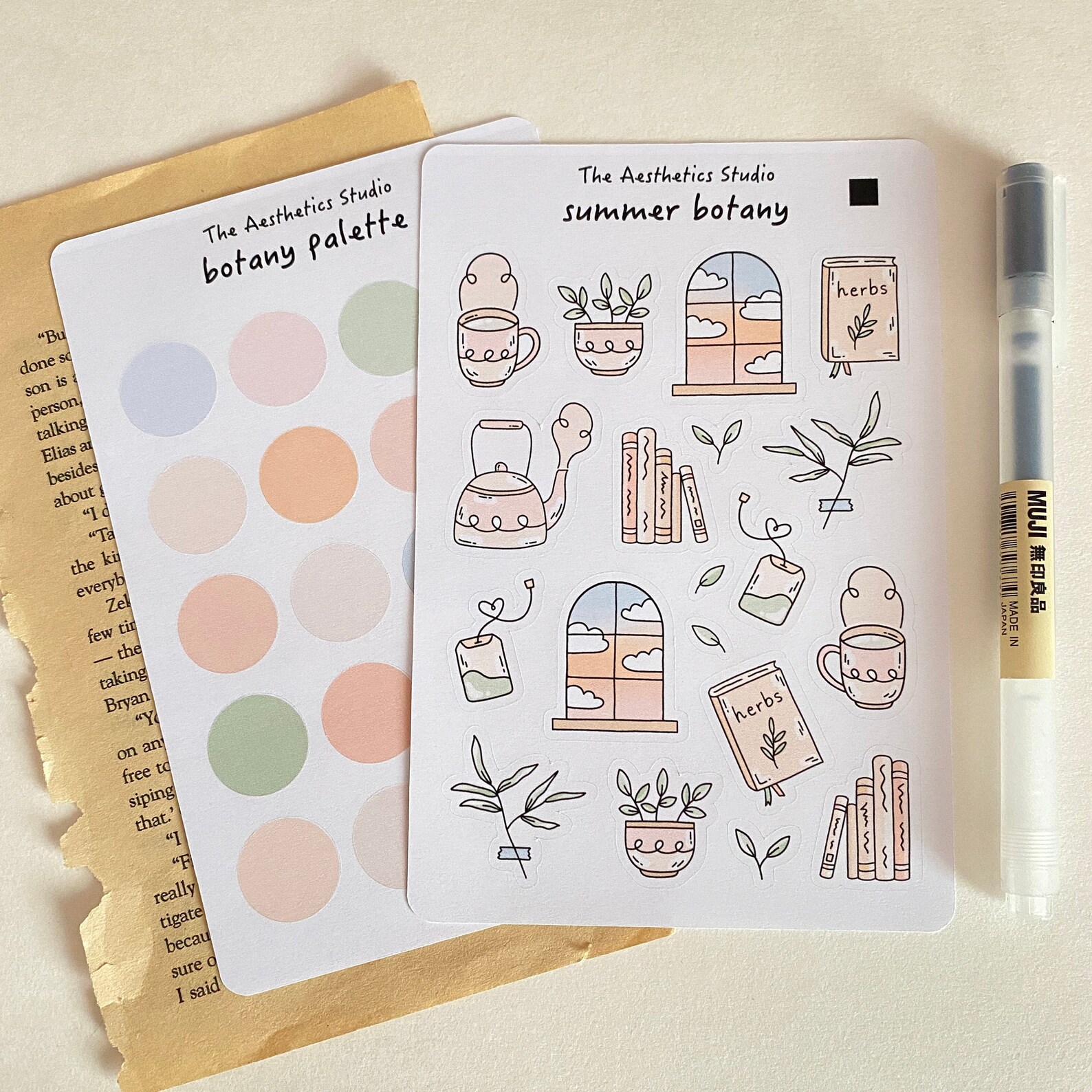 Summer Botany Sticker Sheet Bullet Journal Stickers Planner - Etsy Canada