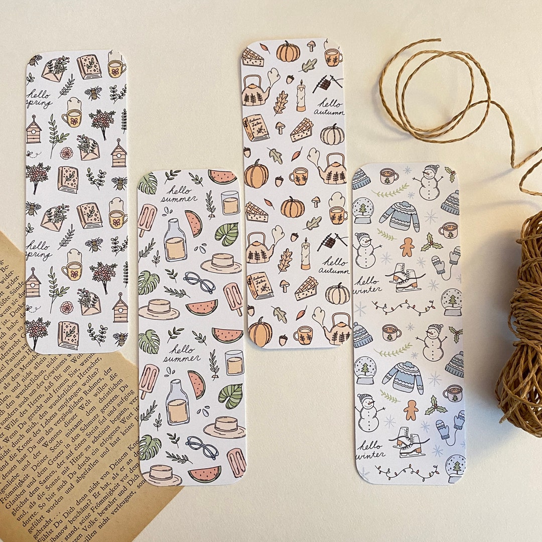 Seasons Bookmarks Handmade Bookmark, Cute Seasons, Gifts for Her ...