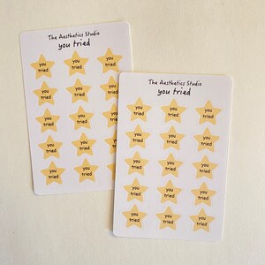 You Tried Star Sticker Sheet - Bullet Journal Stickers, Planner ...