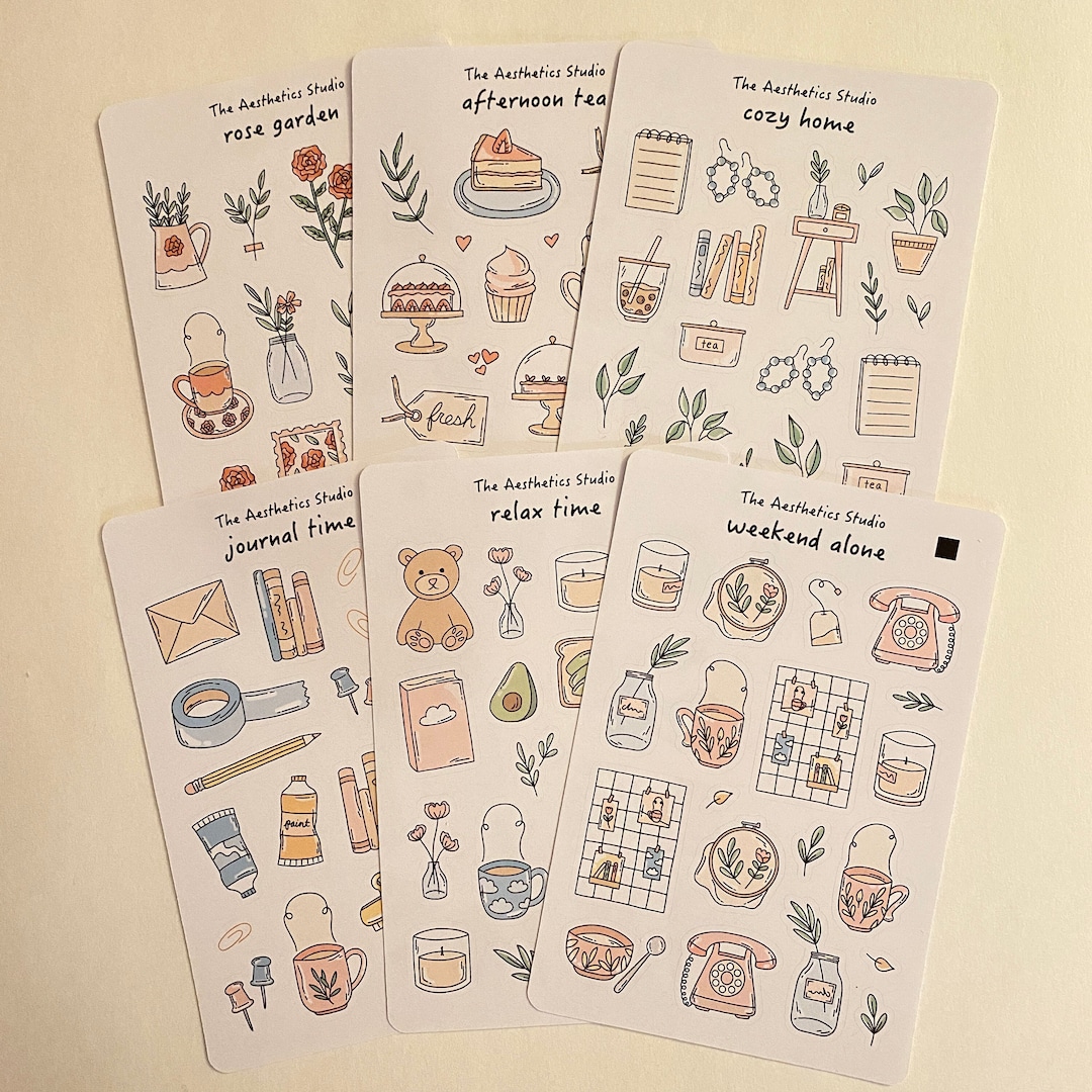 Cozy at Home Sticker Sheet - Bullet Journal Stickers, Planner Stickers ...