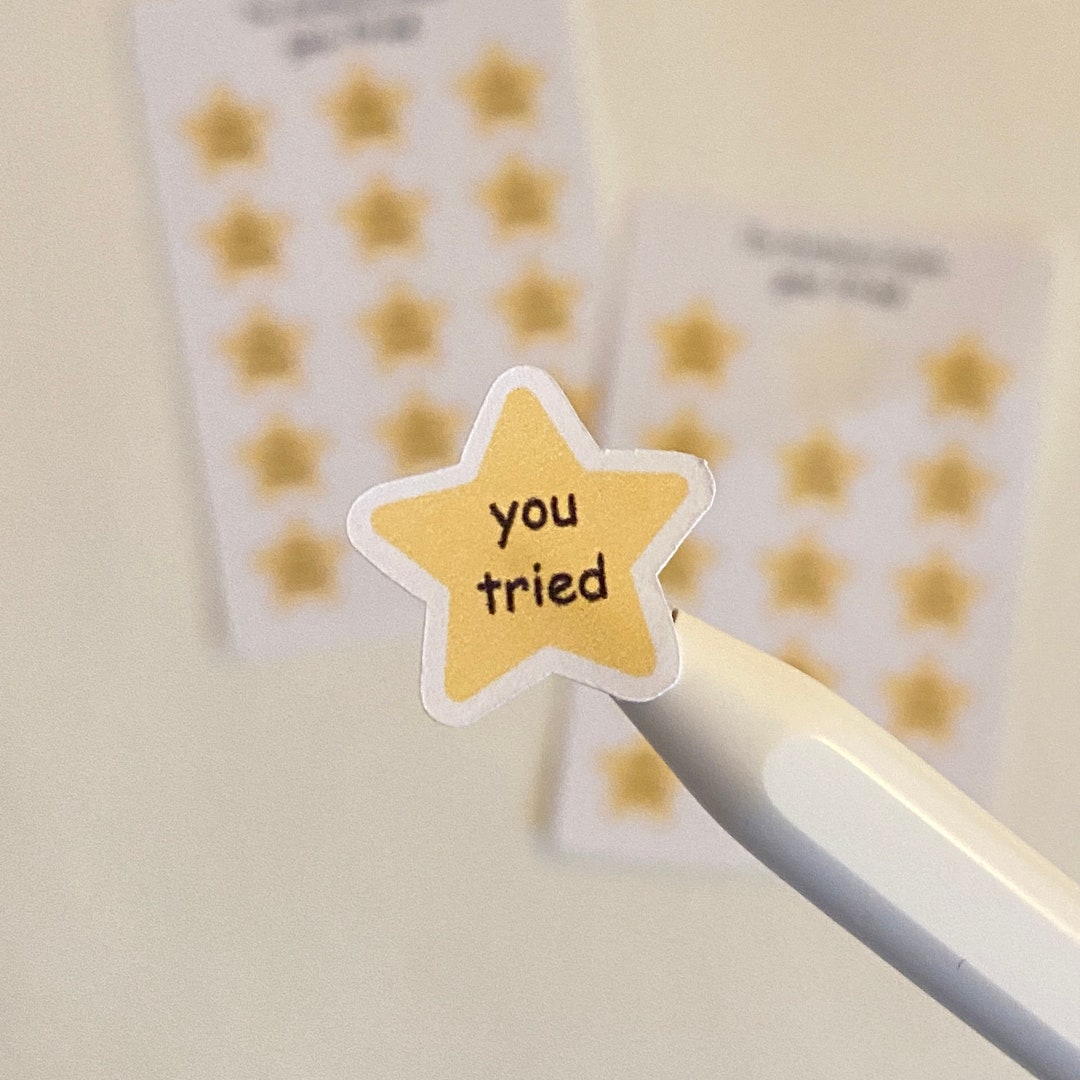 You Tried Star Sticker Sheet - Bullet Journal Stickers, Planner ...