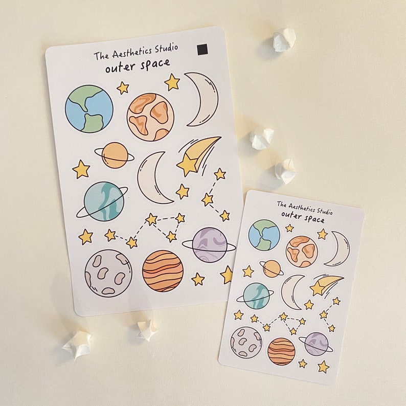 Outer Space Sticker Sheet - Bullet Journal Stickers,planet, Moon ...