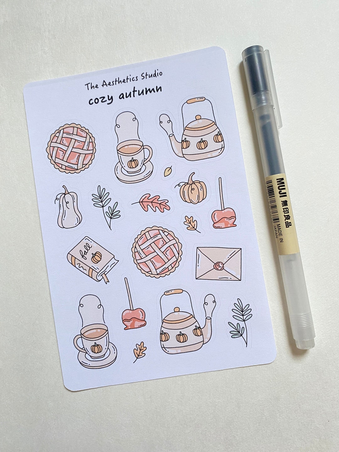 Cozy Autumn Sticker Sheet: Planner, Scrapbook Stickers - Etsy