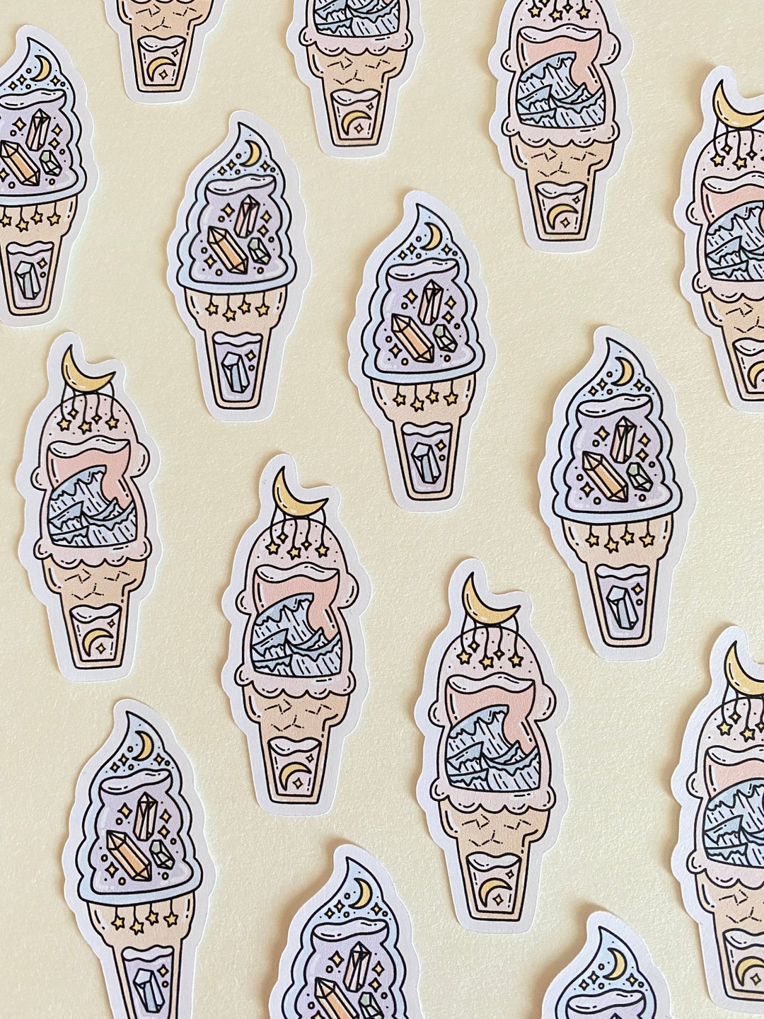 Celestial ice cream Die Cut Sticker wetterfester Aufkleber,wasserfest ...