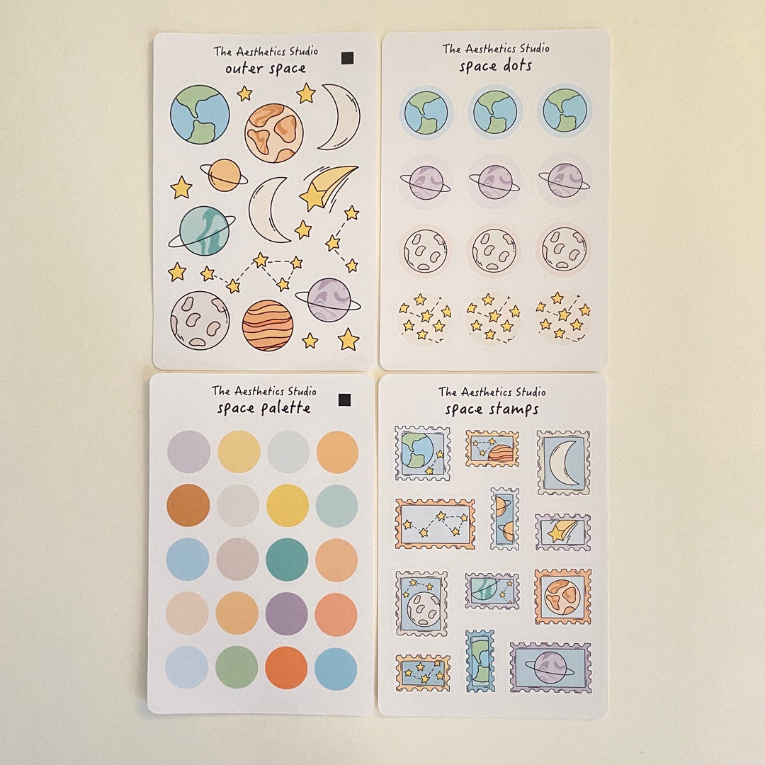 Outer Space Sticker Sheet Bullet Journal Stickers,planet, Moon,planner ...