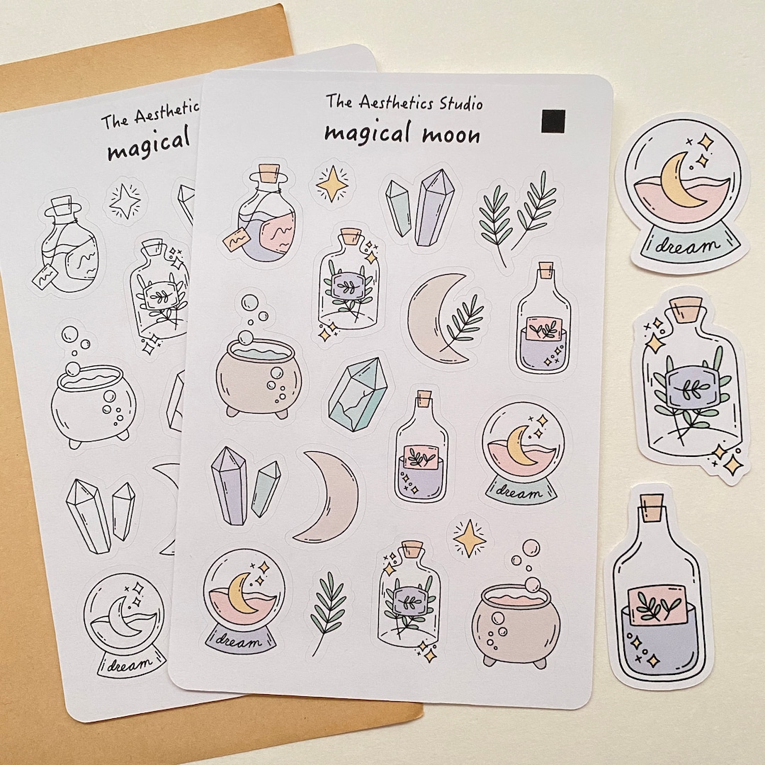 Magical Moon Sticker Sheet - Bullet Journal Stickers,planner Stickers ...