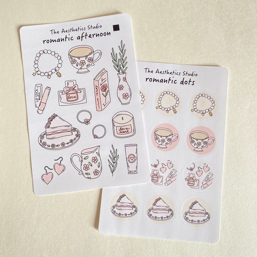 Romantic Afternoon Sticker Sheet Bullet Journal Stickers, Planner ...