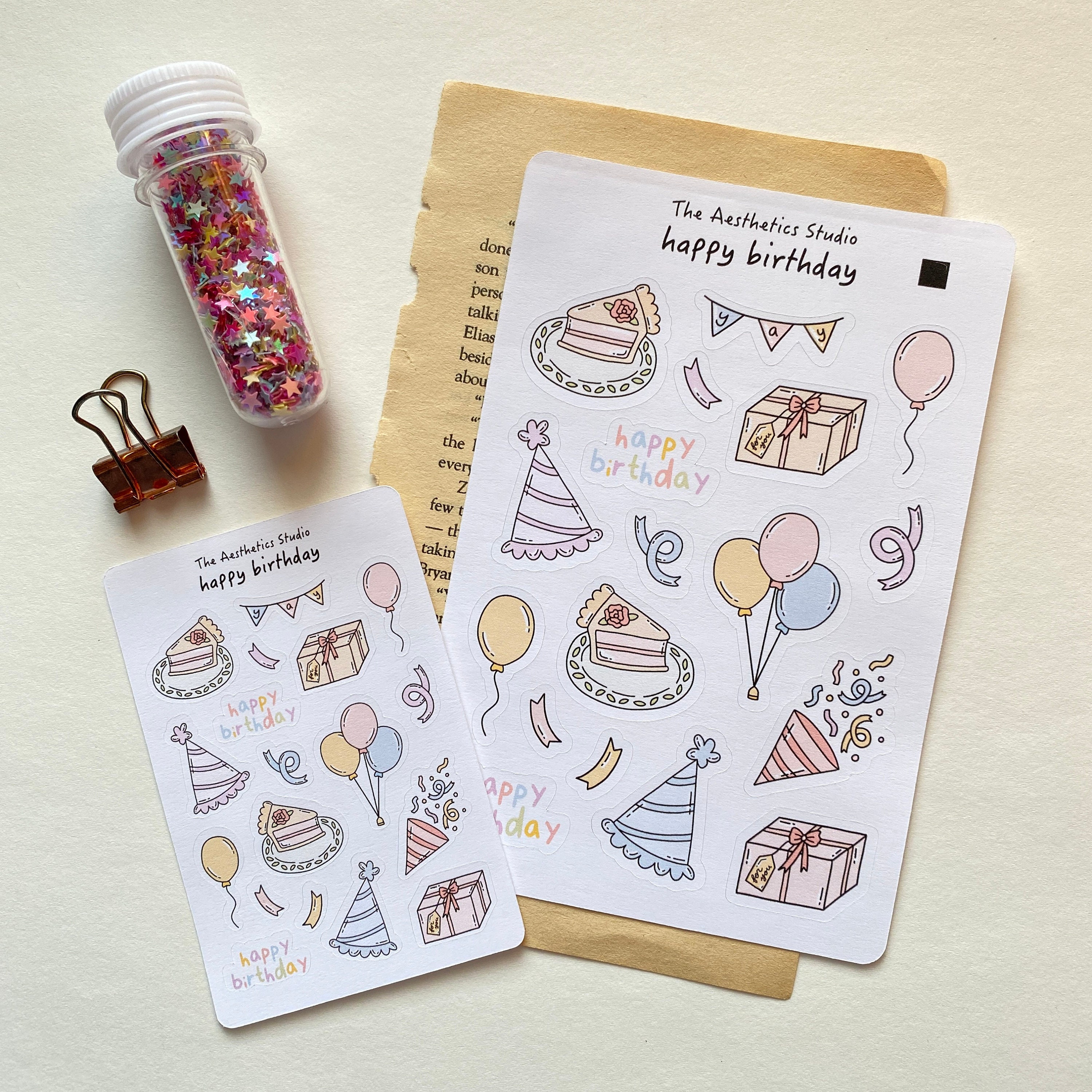 Happy Birthday Sticker Sheet Bullet Journal Stickers - Etsy