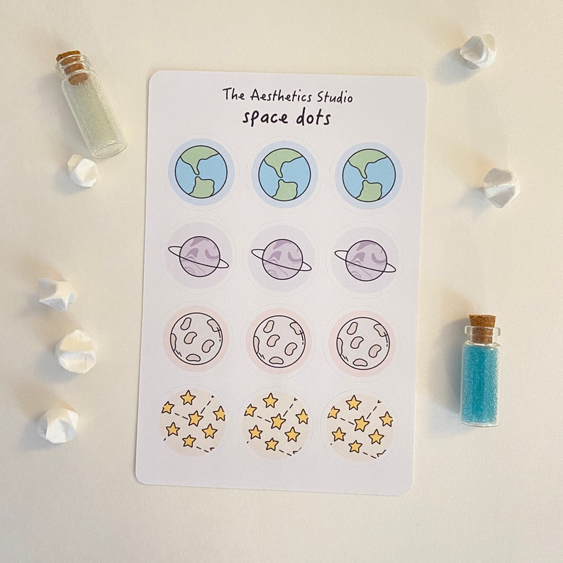 Outer Space Sticker Sheet Bullet Journal Stickersplanet - Etsy