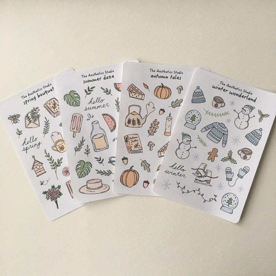 Seasons Sticker Sheet - Bullet Journal Stickers, Planner Stickers ...