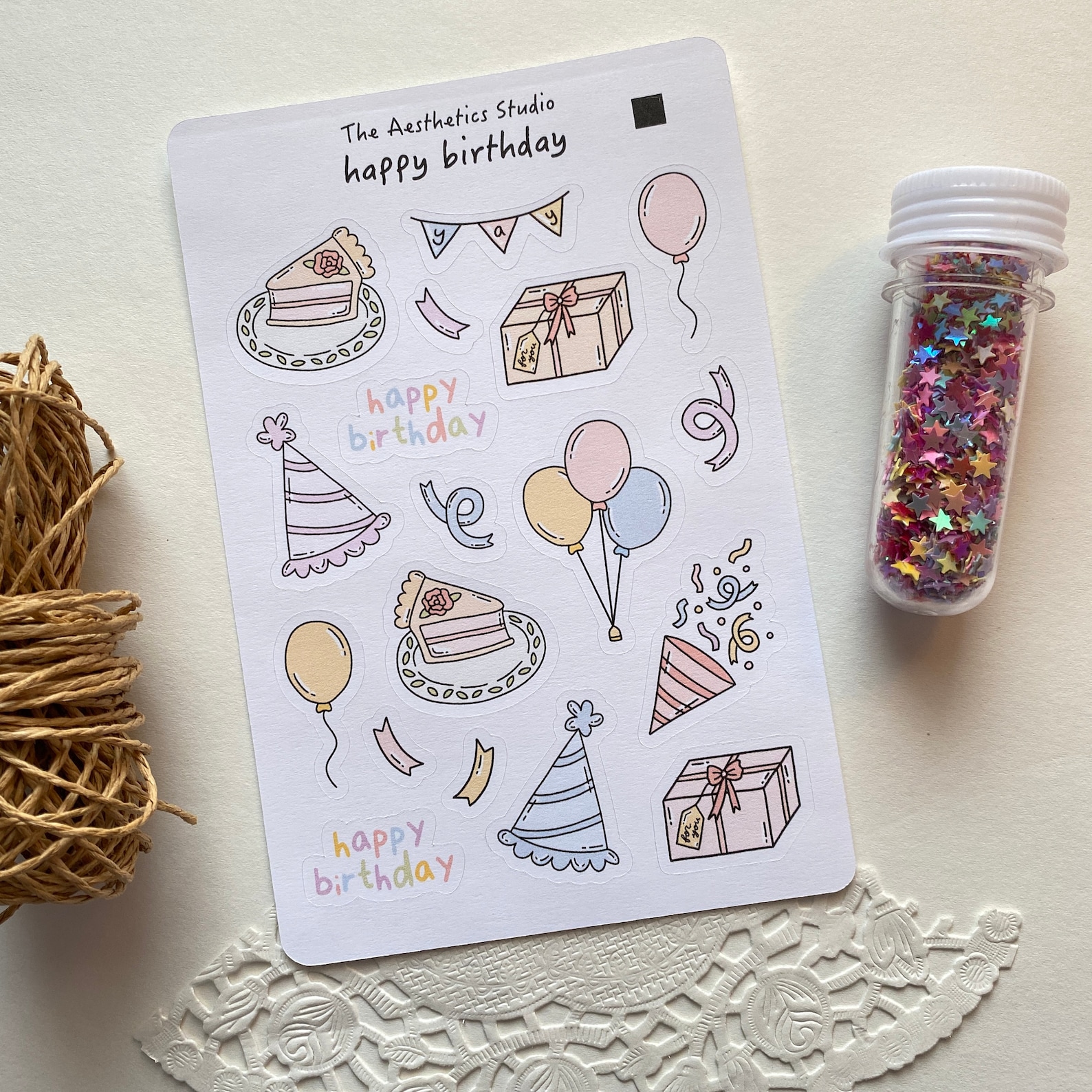 Happy Birthday Sticker Sheet Bullet Journal Stickers - Etsy