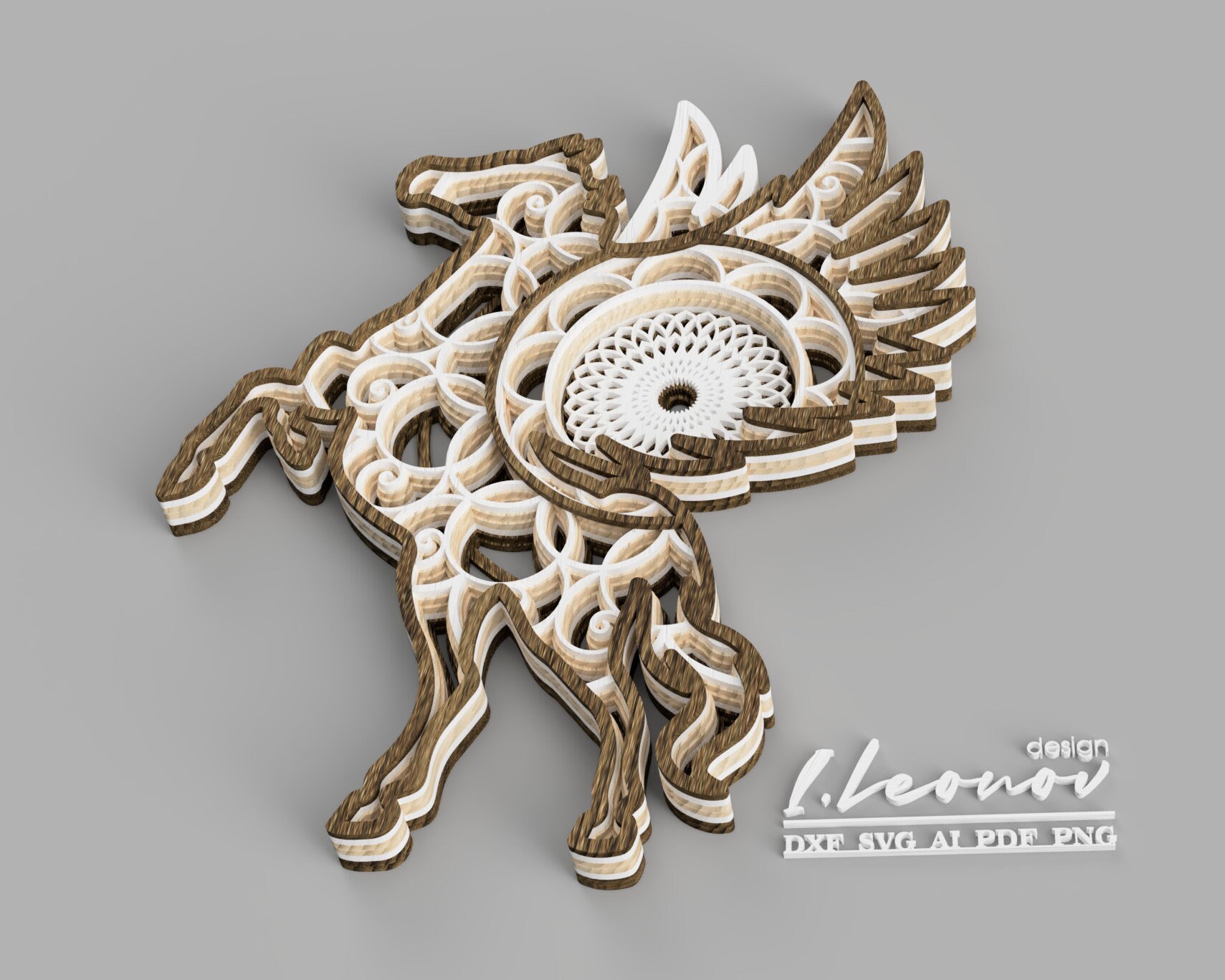 Multilayer Laser Cut File Pegasus Laser Cut File SVG Ai EPS - Etsy