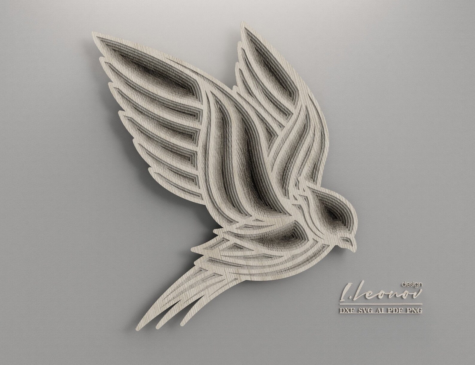 Multilayer Flying Bird, Laser Cut File, SVG Ai EPS Dxf Laser Cut Wall ...