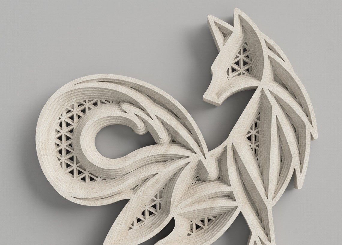 Multilayer Fox Vector File Laser Cut File SVG Ai EPS Dxf - Etsy