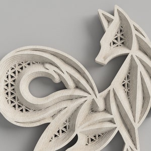 Multilayer Fox Vector File, Laser Cut File, SVG Ai EPS Dxf Laser Cut ...