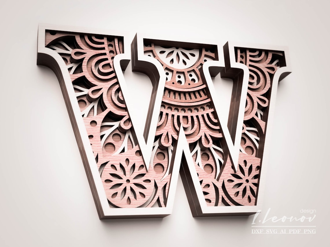Laser Cut DXF Letter W DXF Alphabet Letter W, Laser Cut Letter ...