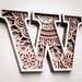 Laser Cut DXF Letter W DXF Alphabet Letter W, Laser Cut Letter ...