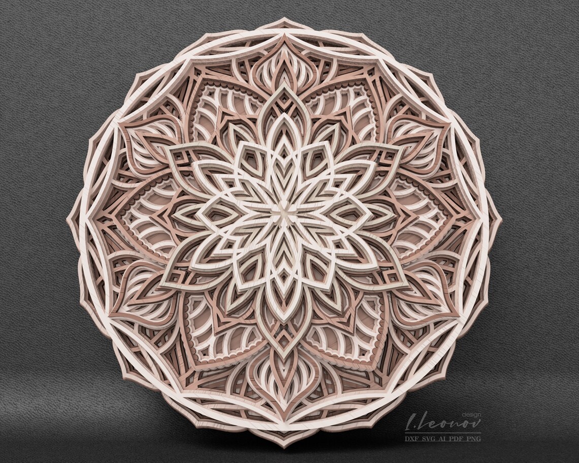Multilayer Mandala Laser Cut File, DXF File for Laser Cut, Layered Dxf ...