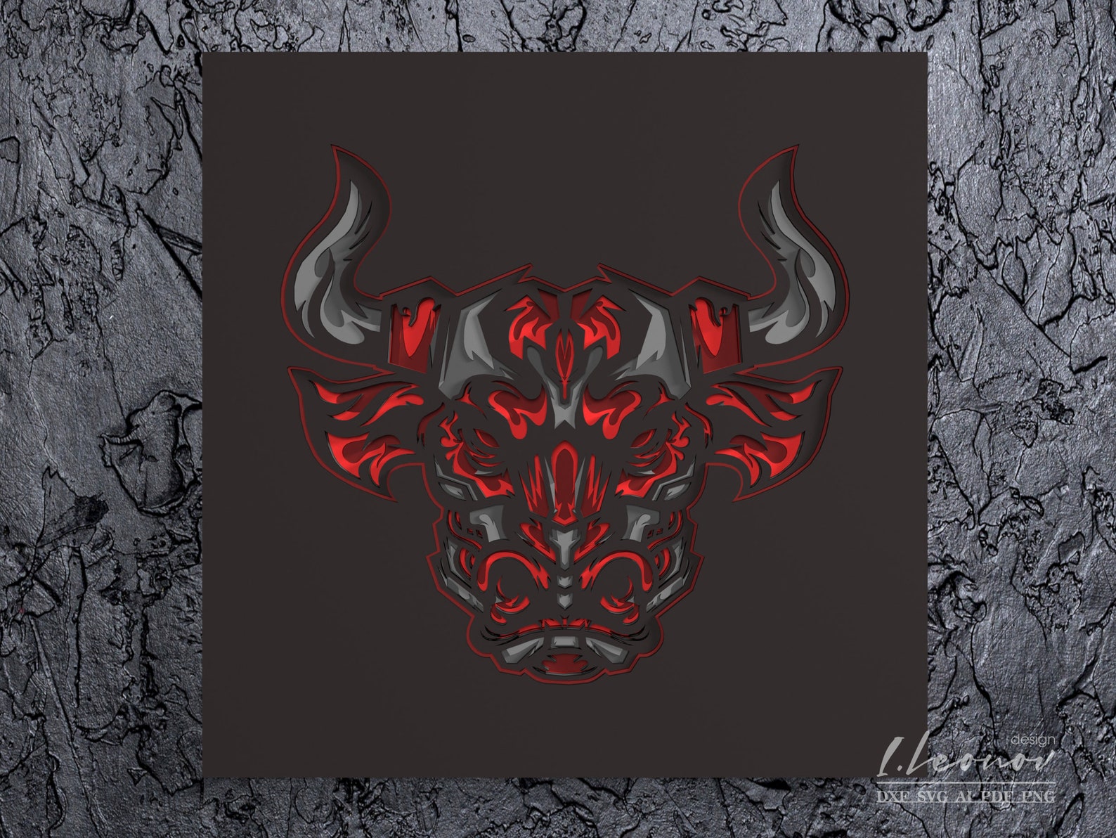 Multilayer Laser Cut File Bull Head Dxf File Laser Cut File - Etsy