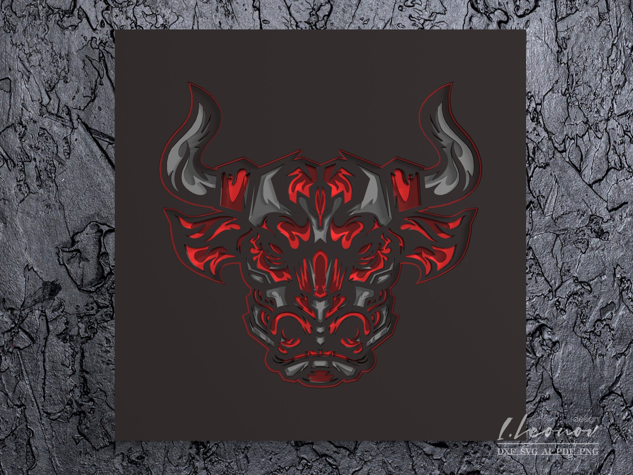 Multilayer Laser Cut File Bull Head Dxf File Laser Cut File - Etsy