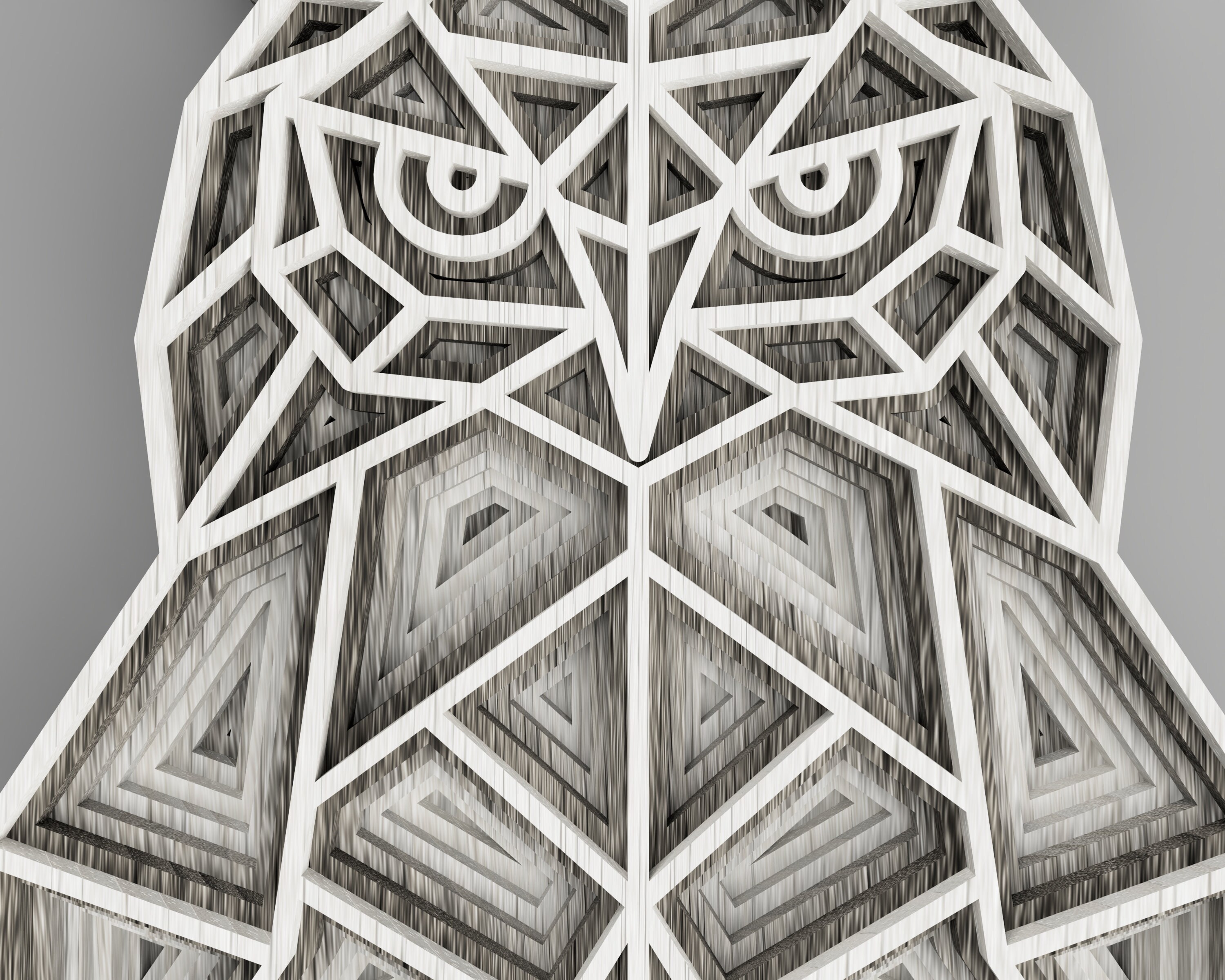 Multilayer Geometric Shape Owl, Laser Cut File, SVG Ai EPS Dxf Laser ...