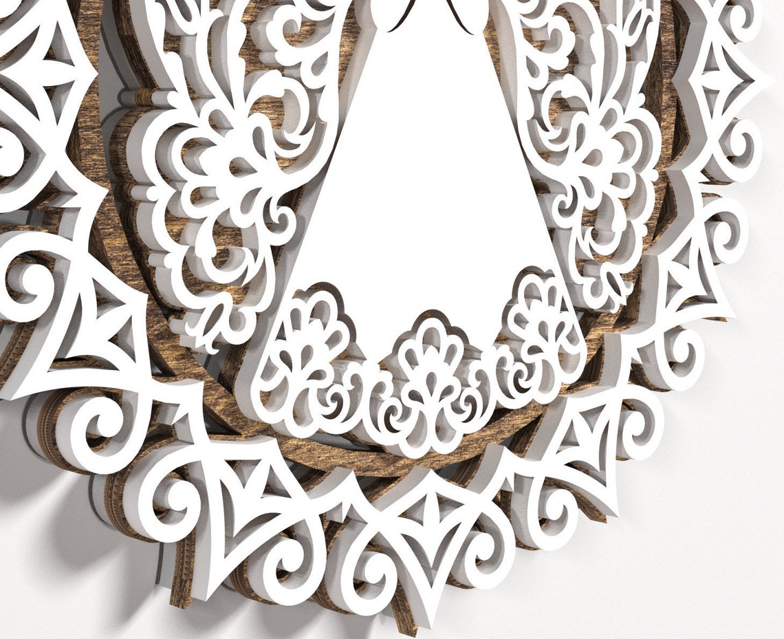 3 Layer Christmas Tree Ornament Angel Laser Cut File DXF File - Etsy
