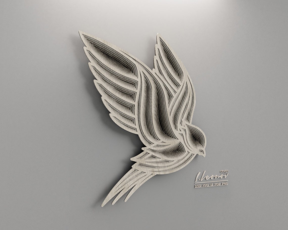 Multilayer Flying Bird Laser Cut File SVG Ai EPS Dxf Laser - Etsy
