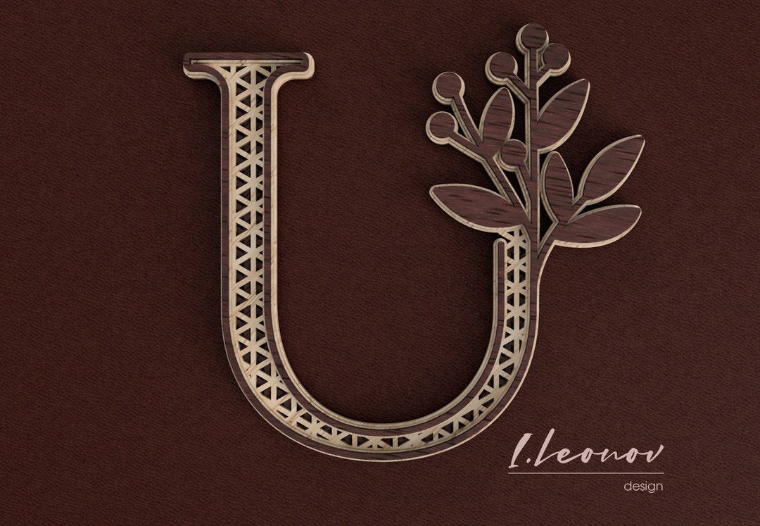 Laser Cut DXF Letter U, DXF Alphabet Letter U, Laser Cut Letter ...