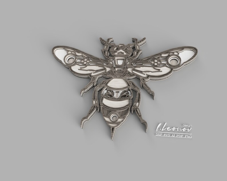 Steampunk Bee Multilayer Project for Laser Cutting. Digital Layer Wall ...